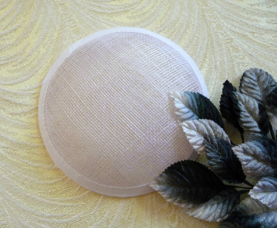 5 White Fascinator Base Sinamay Form for DIY Hat Millinery Supply Round ...
