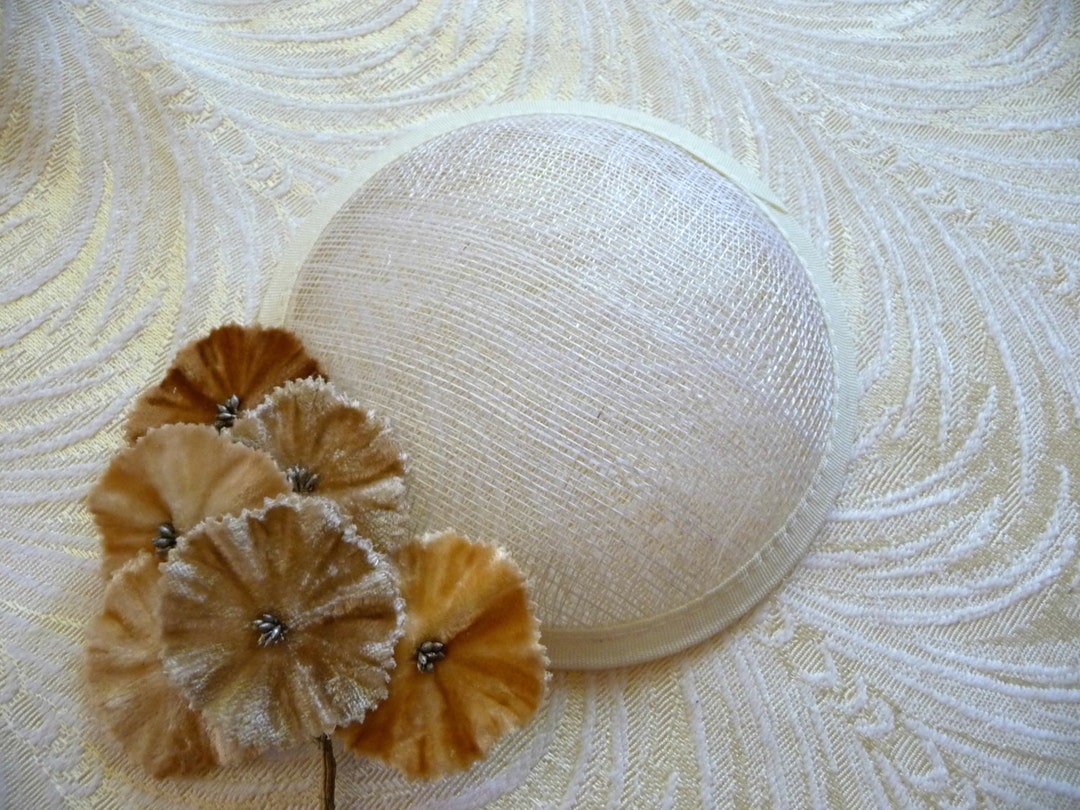 5" Ivory Fascinator Base Sinamay for DIY Hat Millinery Supply Round ...
