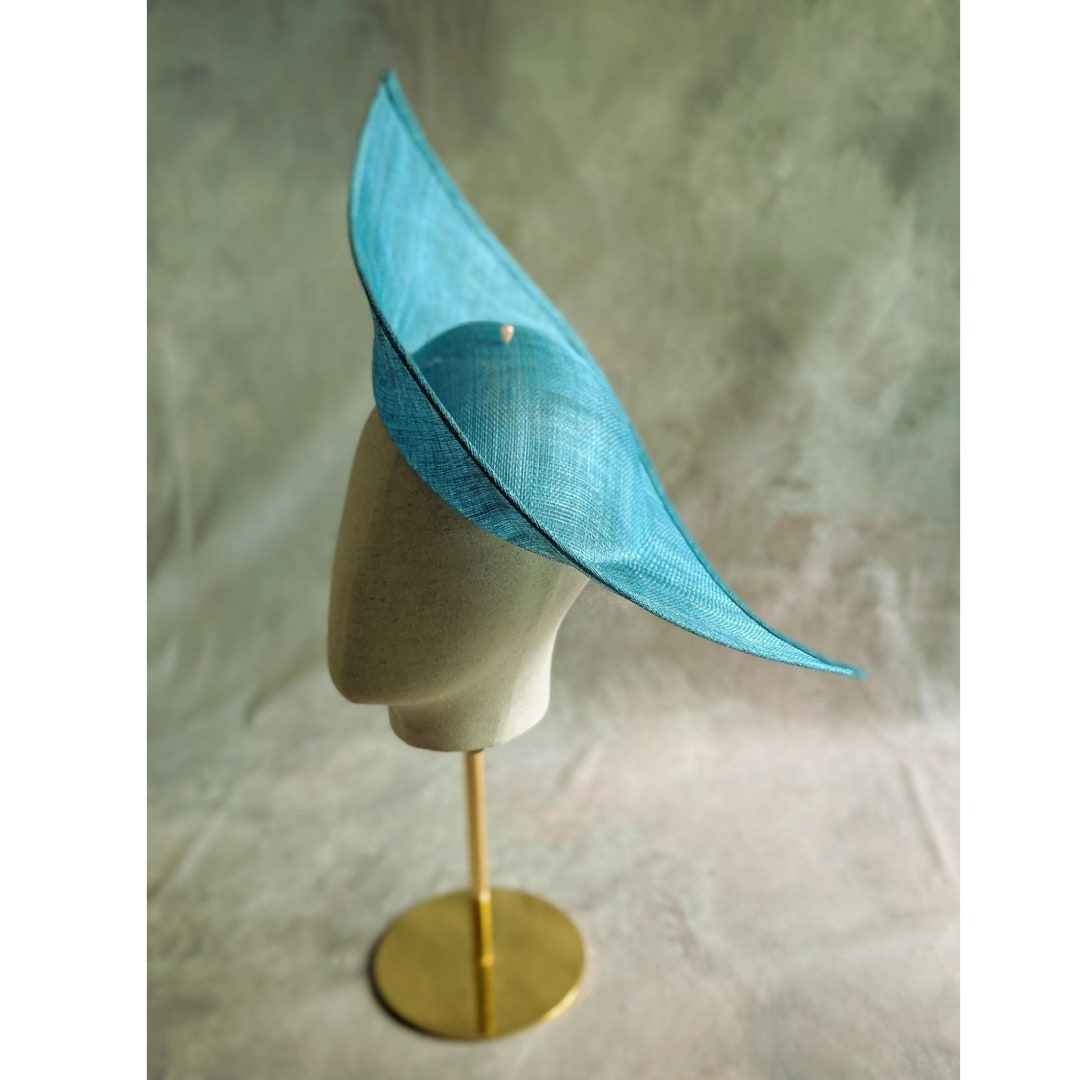 Dark Aqua Blue Hat Base Sinamay Straw Hat Form for DIY Hatinator ...
