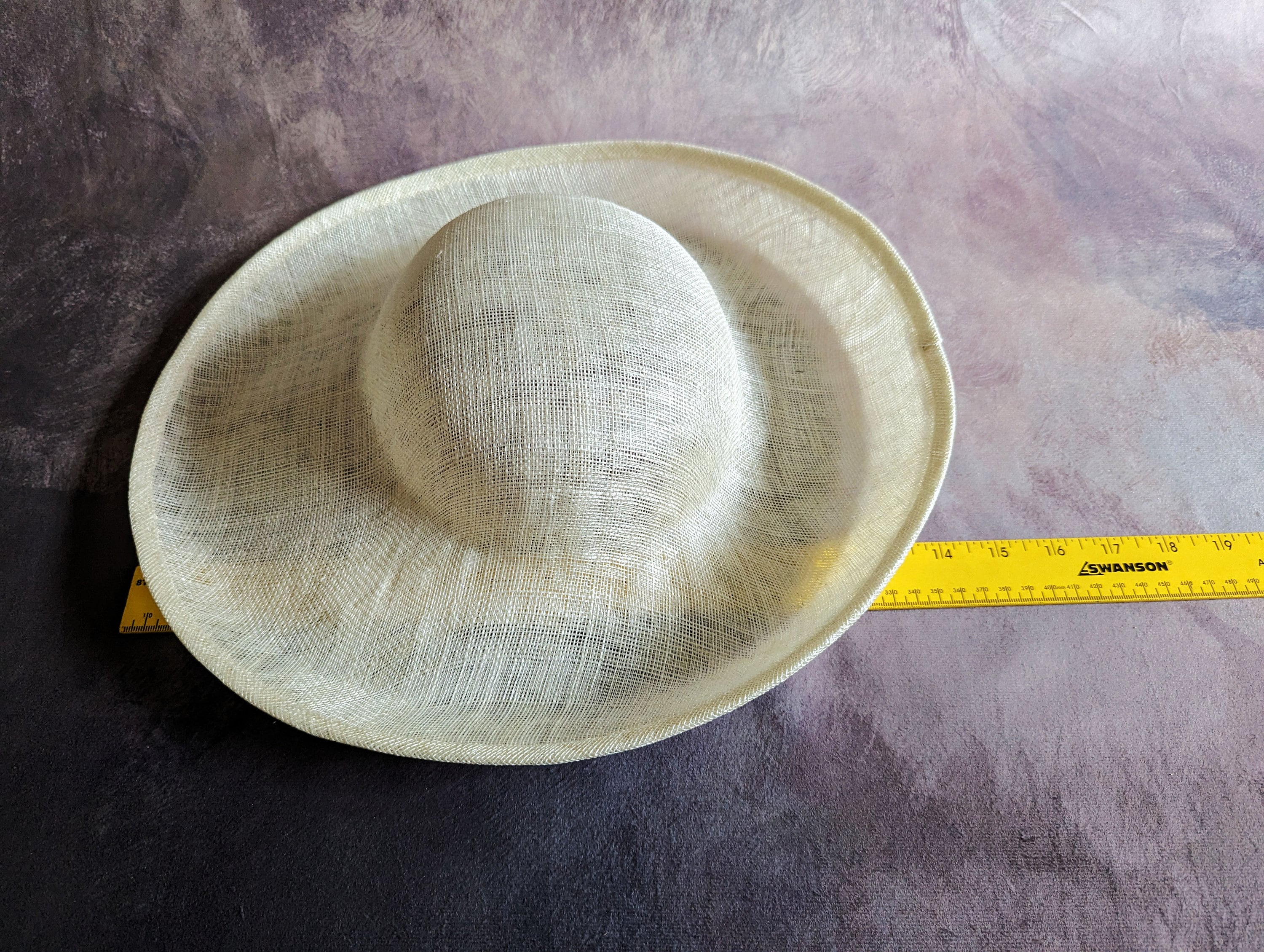 15" Ivory Hat Base Sinamay Straw Upturned Brim Hatinator Form With ...
