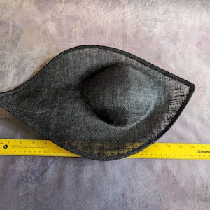 17" Black Hatinator Base Sinamay Straw Navette Pointed Elliptical Hat ...