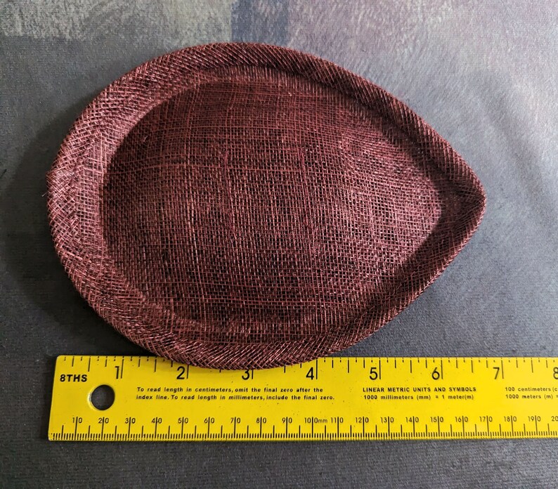 7" Burgundy Sinamay Fascinator Base for DIY Hat Millinery Supply ...