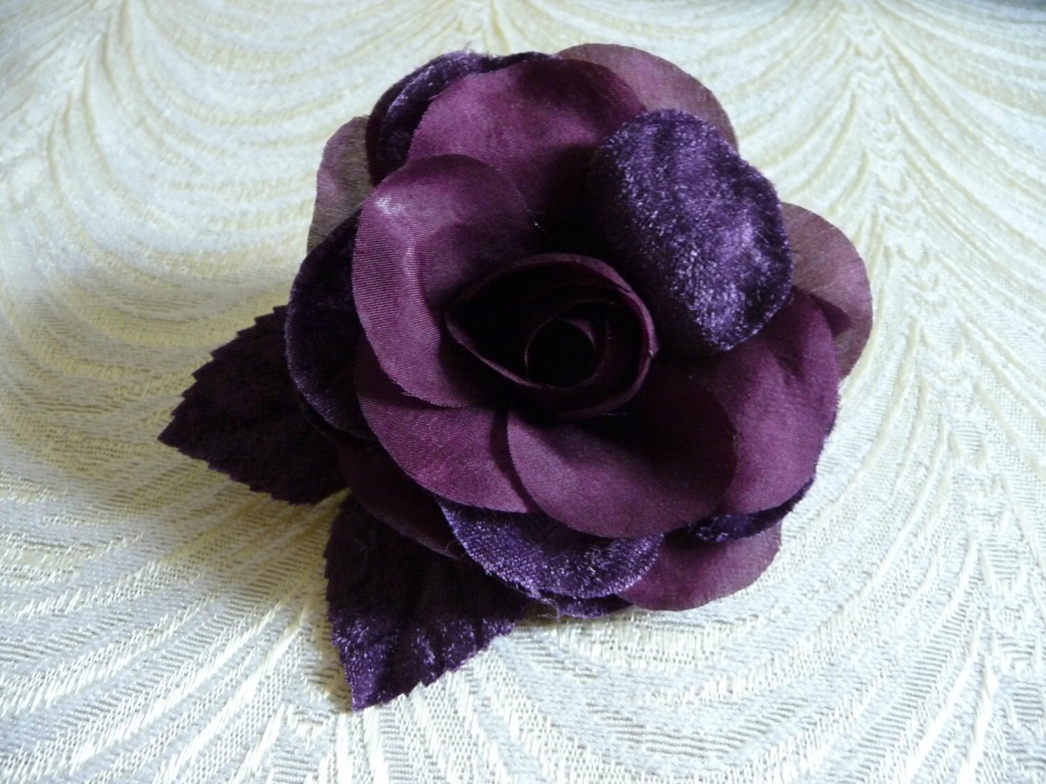 Silk and Velvet Millinery Rose Plum Aubergine Purple for Hats - Etsy