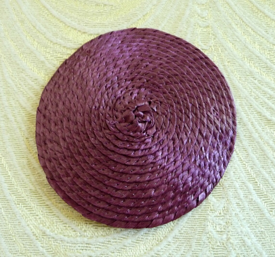 Small Round Fascinator Base Plum Purple With Comb for DIY - Etsy