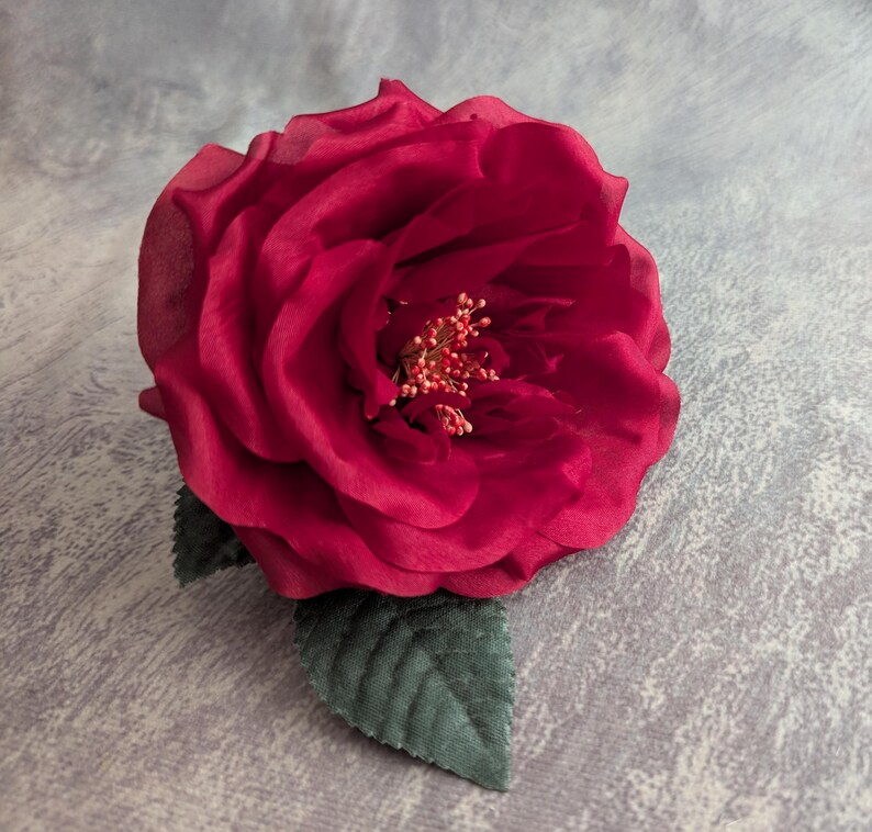 4.5" Rich Red Silk Rose NOS Vintage Millinery Flower for Hats ...