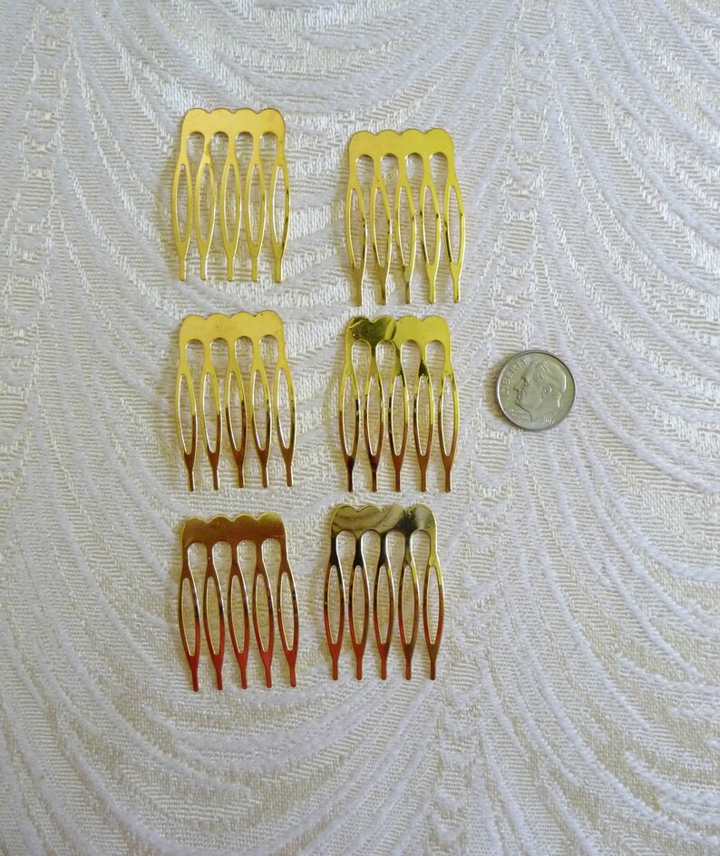 Six Small Gold Metal Combs for DIY Millinery Fascinators Hats - Etsy