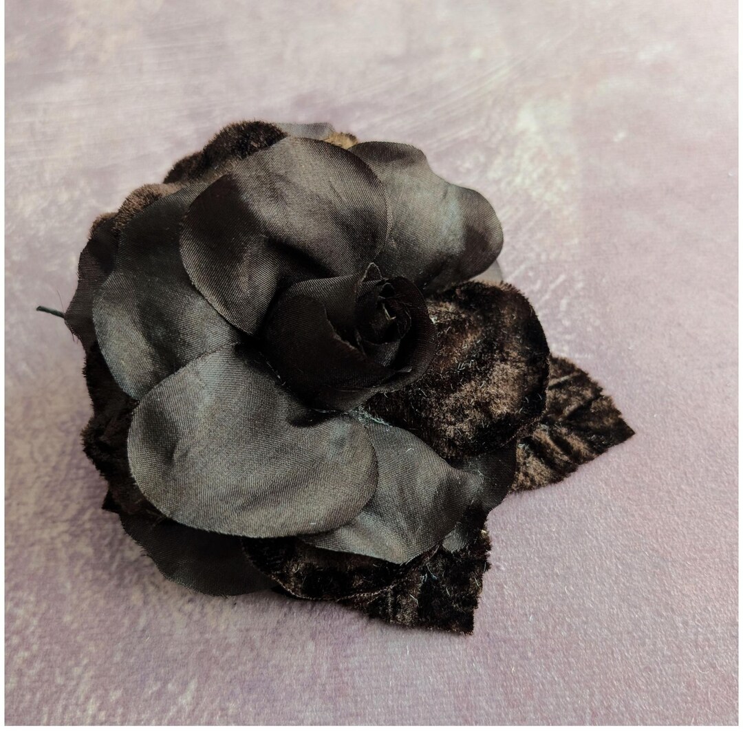 4" Silk and Velvet Millinery Rose Expresso Brown Gardenia for Hats ...