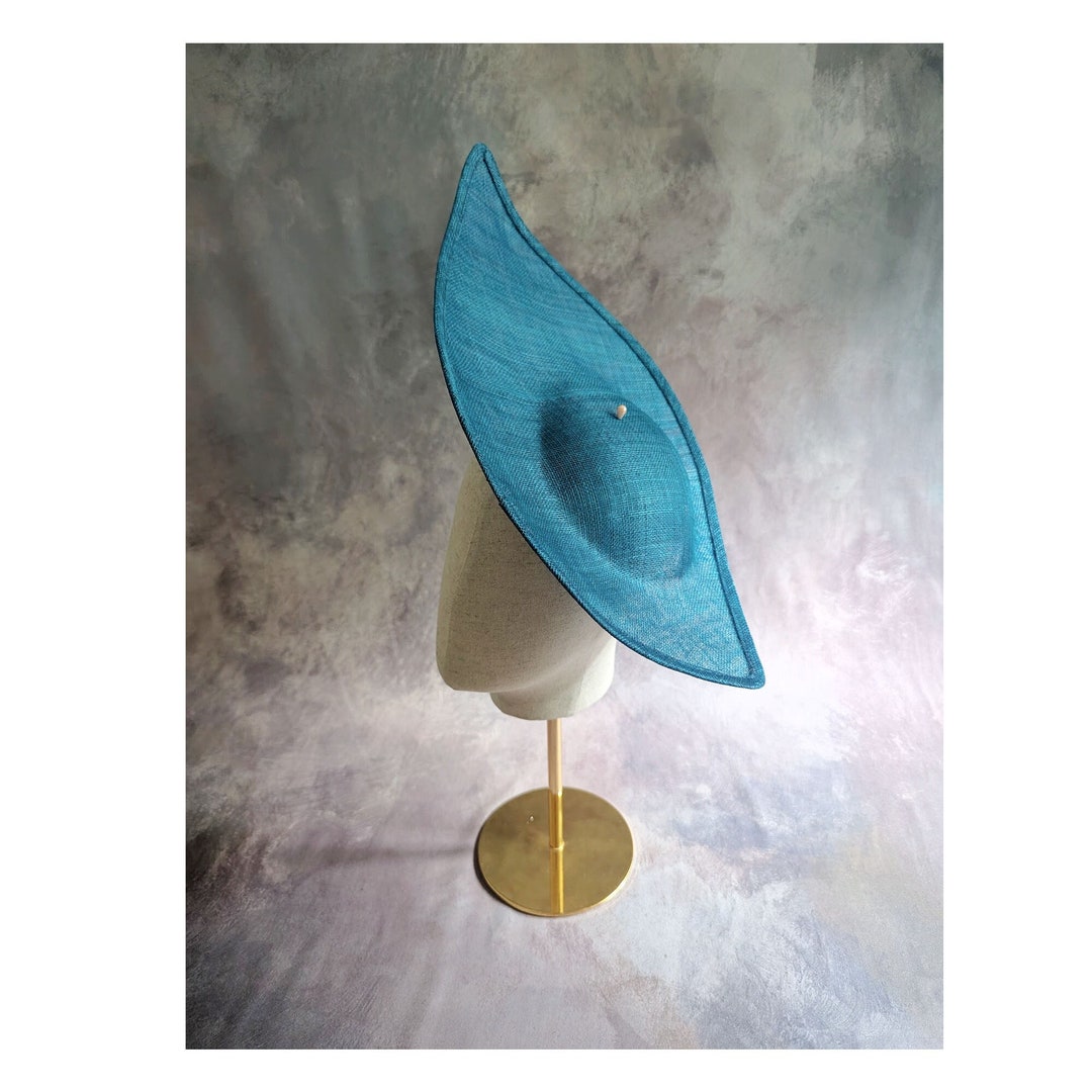 17 Turquoise Hatinator Base Sinamay Straw Navette Pointed Elliptical ...