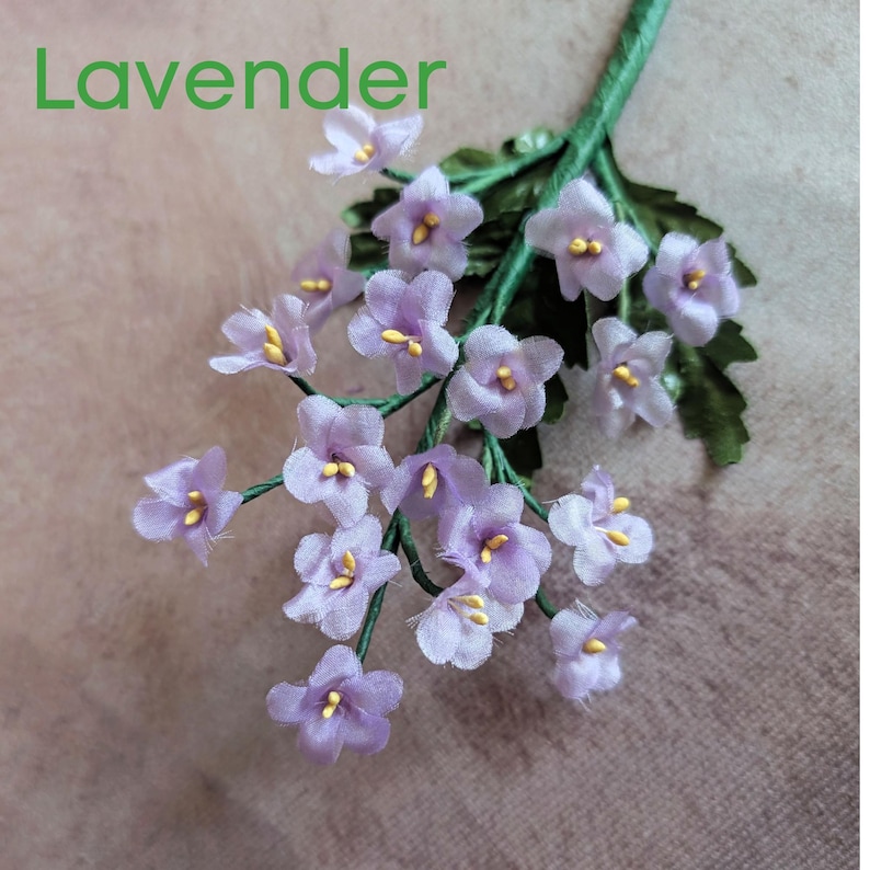 Small Forget Me Nots Millinery Flowers Lavender or Purple Mix CHOOSE ...