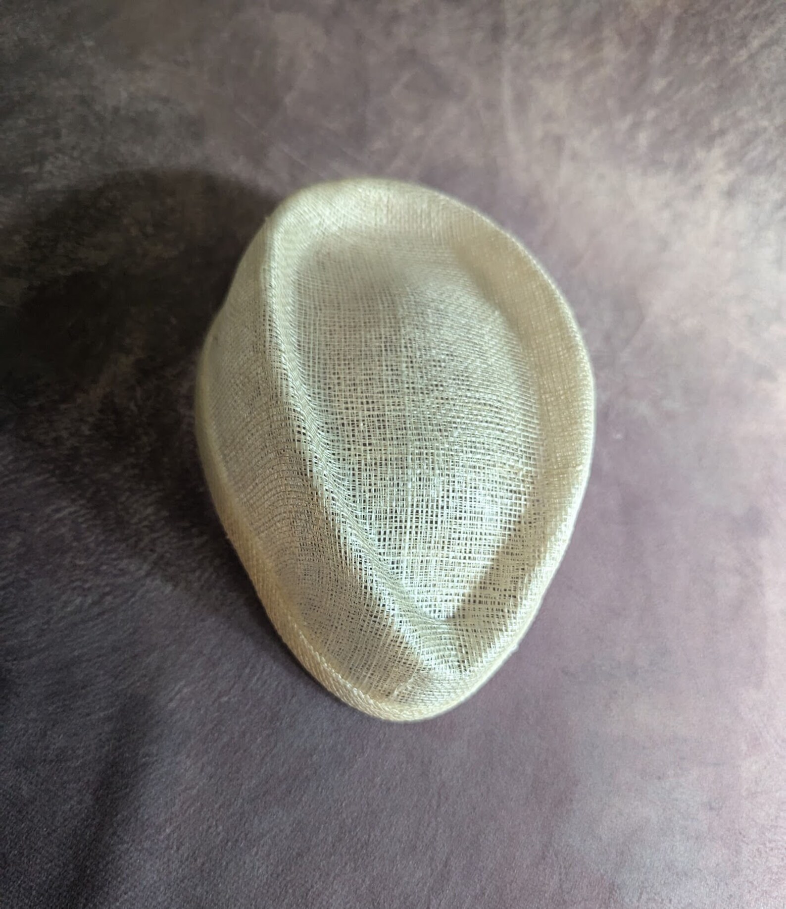 7" Ivory Sinamay Fascinator Base for DIY Millinery Supply Teardrop ...