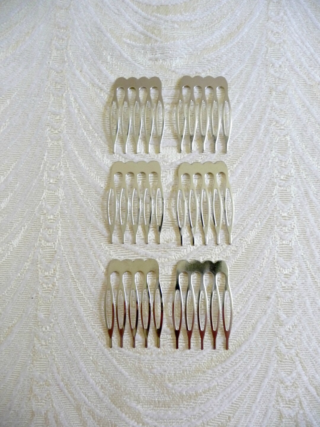 Six Small Silver Metal Combs for DIY Millinery Fascinators Hats Veils ...