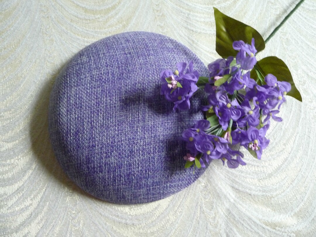 6" Lavender Purple Heather Tweed Fascinator Base Fabric Smartie Pillbox ...