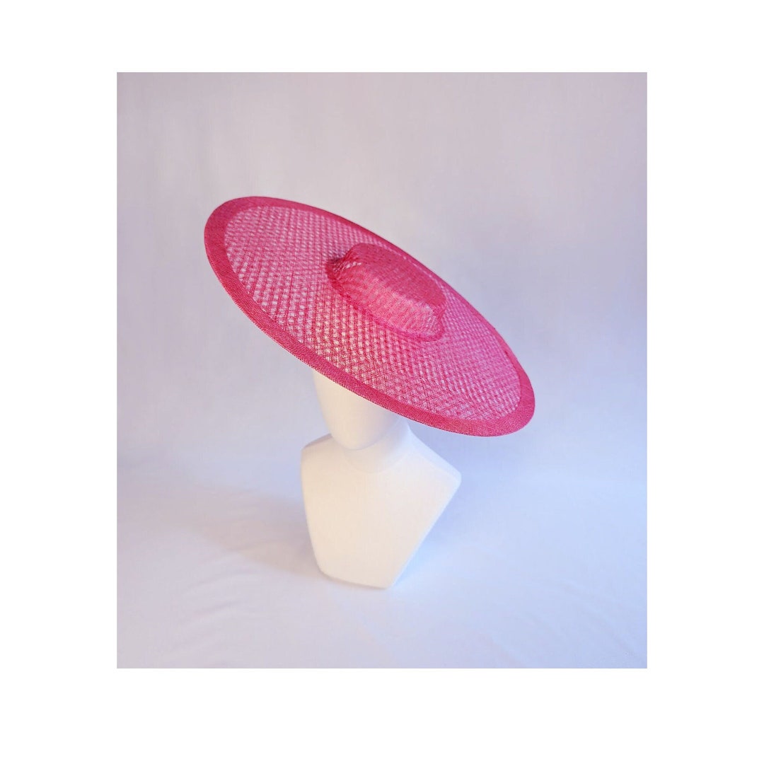 17.25" Hot Pink Cartwheel Hatinator Base Woven Sinamay Hat Form for DIY ...
