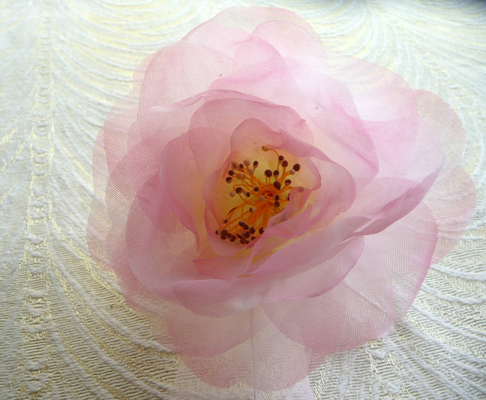 Organdy Rose Pale Pink Millinery for Hats Brooch Crafts | Etsy