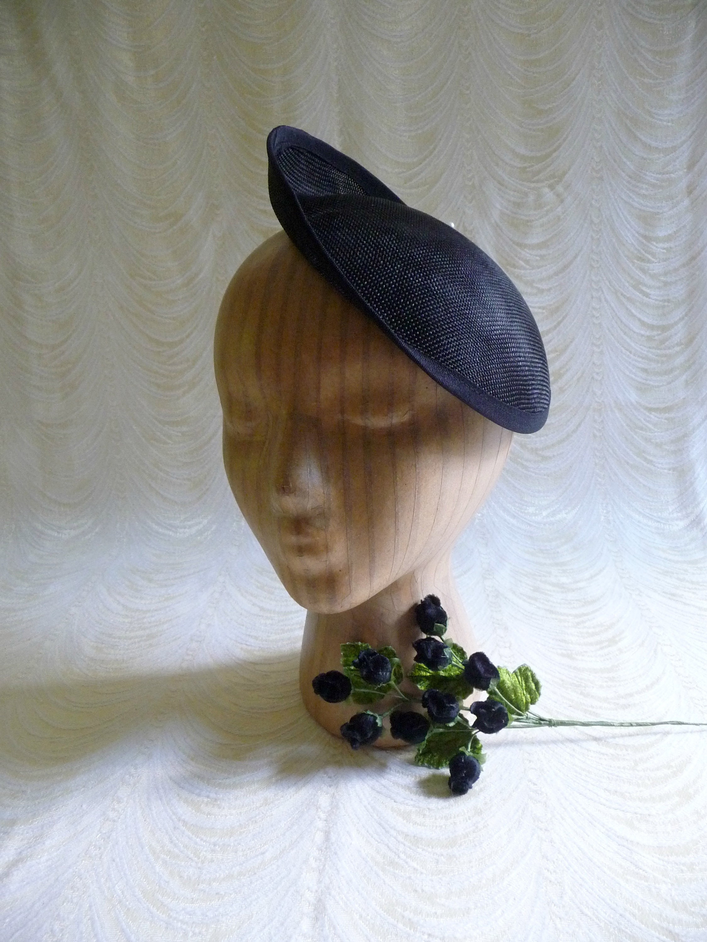 Black Fascinator Base Hat Form Scoop Upturned Brim for DIY Hat ...