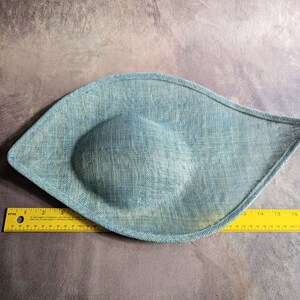 17" Light Blue Hatinator Base Sinamay Straw Navette Pointed Elliptical ...