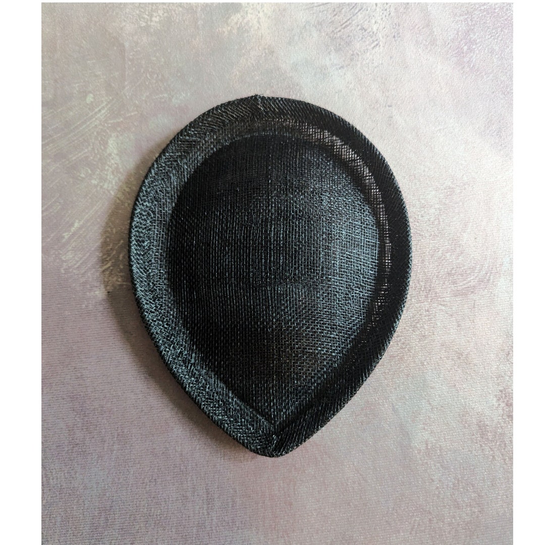 7" Black Sinamay Fascinator Base for DIY Hat Millinery Supply Teardrop ...