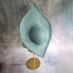 17" Light Blue Hatinator Base Sinamay Straw Navette Pointed Elliptical ...