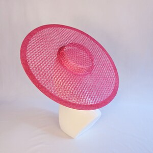 17.25" Hot Pink Cartwheel Hatinator Base Woven Sinamay Hat Form for DIY ...