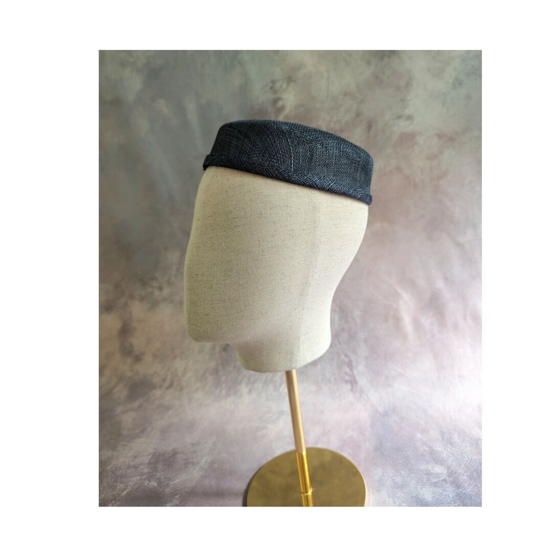 7" Navy Blue Pillbox Hat Base for DIY Hats Fascinators Millinery Supply ...