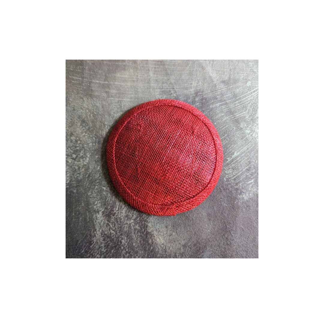 4" Red Fascinator Base Sinamay With Sleeve for Headband or Clip for DIY ...