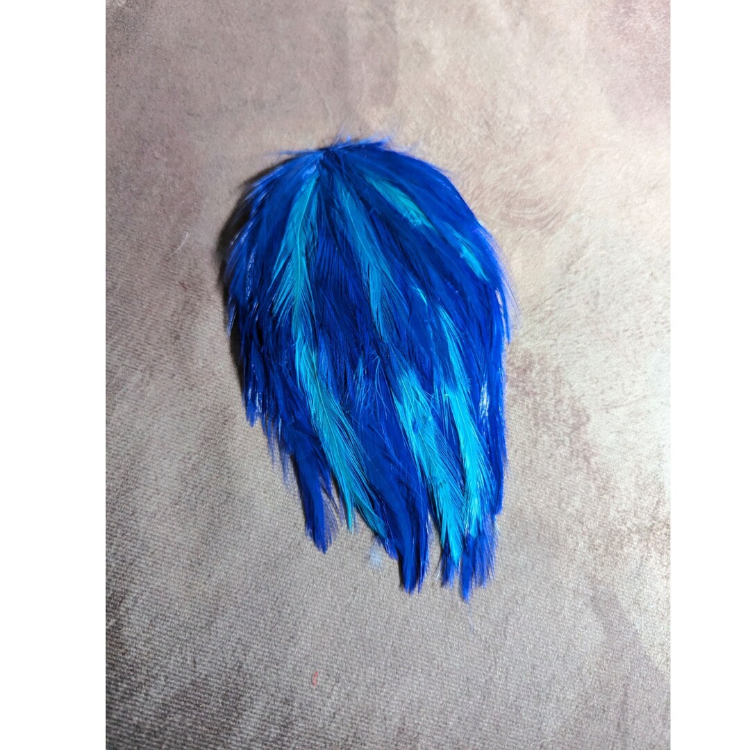 Vintage Royal Blue Turquoise Feather Pad Millinery Decoration Hackle ...