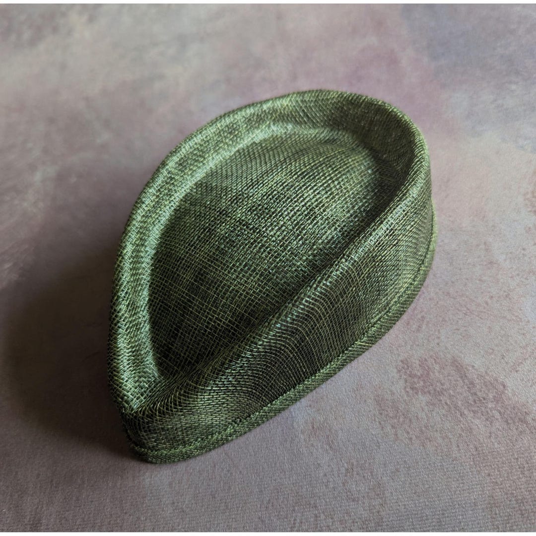 7.5" Moss Green Sinamay Fascinator Base for DIY Millinery Supply Olive ...