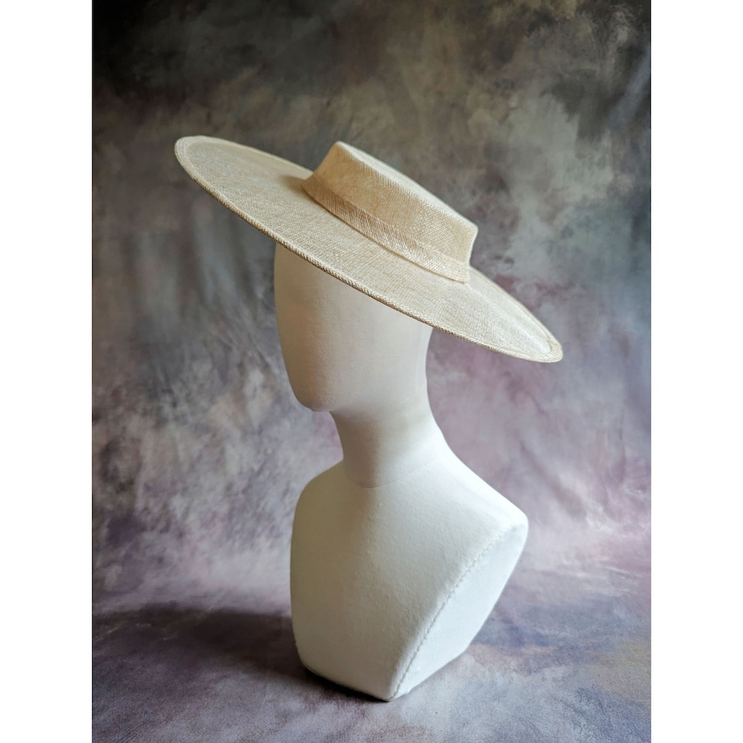 15" Hat Base Natural Sinamay Straw Round Boater Shape Hatinator Form ...