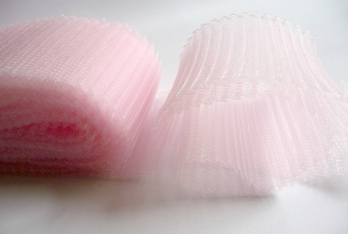 3.3 Inch Pleated Crinoline Light Pink Horsehair Braid BTY Thread Edge ...