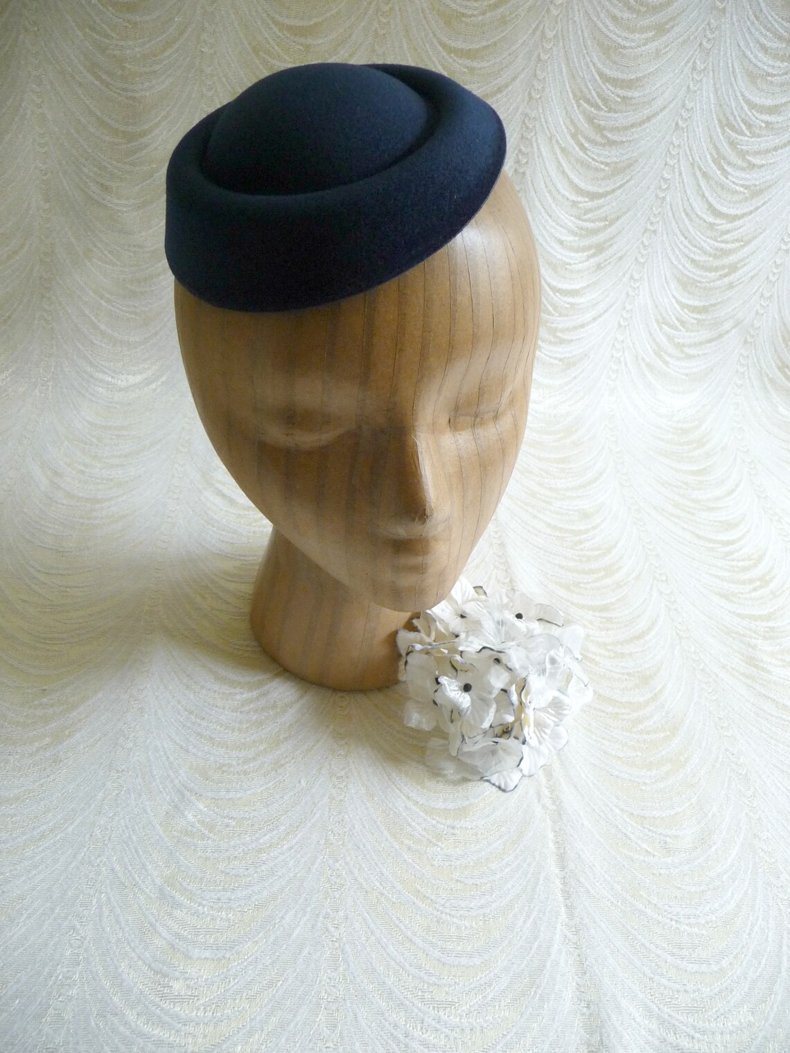 Navy Blue Pillbox Style Faux Wool Fascinator Base for DIY Hat - Etsy