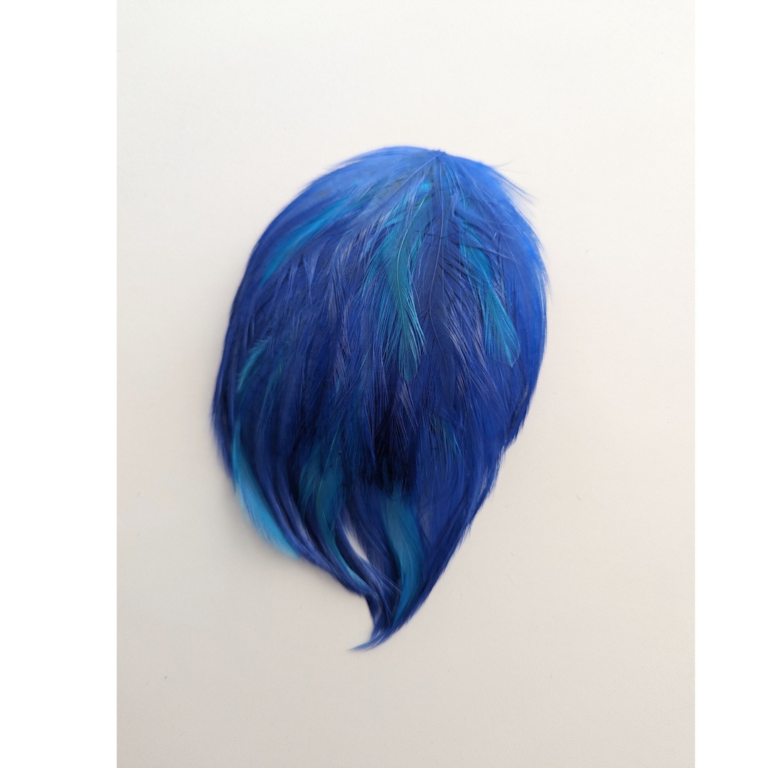 Vintage Royal Blue Turquoise Feather Pad Millinery Decoration Hackle ...