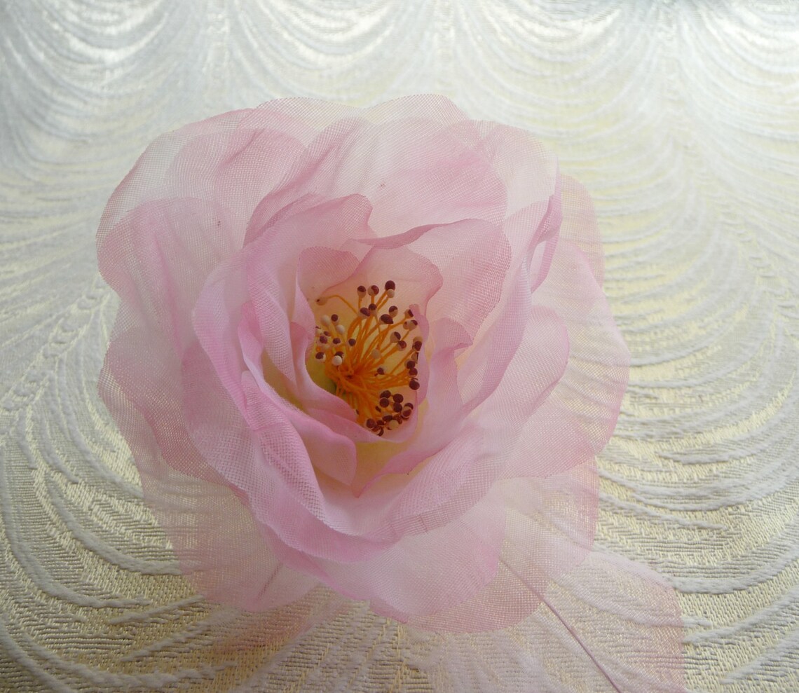 Organdy Rose Pale Pink Millinery for Hats Brooch Crafts | Etsy