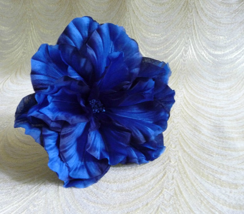 Large Royal Blue Cabbage Rose Double Petal Cobalt Silk Flower - Etsy