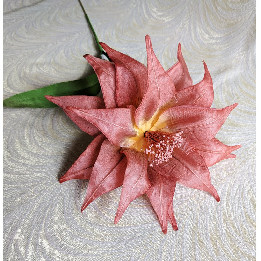 Big 8 Vintage Silk Flower Terra Cotta Coral Millinery Flower Germany ...