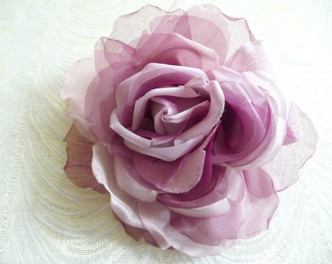 Large Velvet and Silk Bridal Rose Millinery Lavender Plum - Etsy