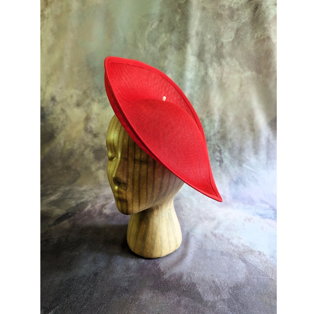 12" Red Hat Base Fascinator Hat Form for DIY Millinery Supply Teardrop ...