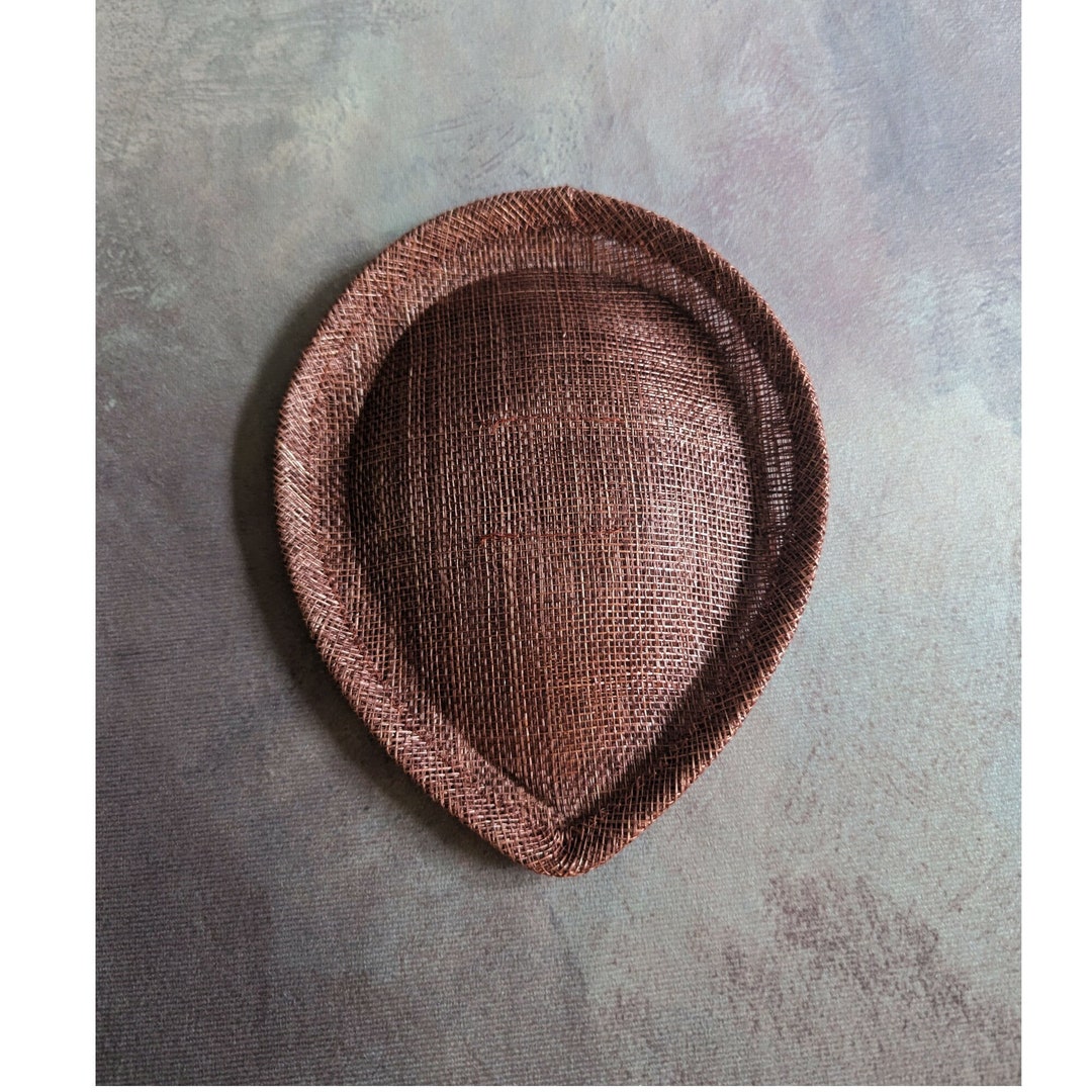 7" Redwood Sinamay Fascinator Base for DIY Hat Millinery Supply Teardrop Shape With Sleeve for ...