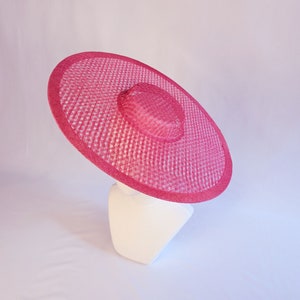 17.25" Hot Pink Cartwheel Hatinator Base Woven Sinamay Hat Form for DIY ...