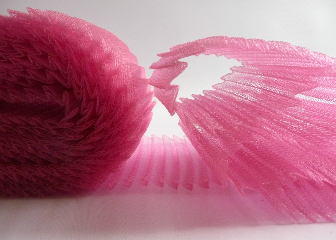 4 Inch Pleated Crinoline Hot Pink Horsehair Raspberry Braid BTY Thread ...