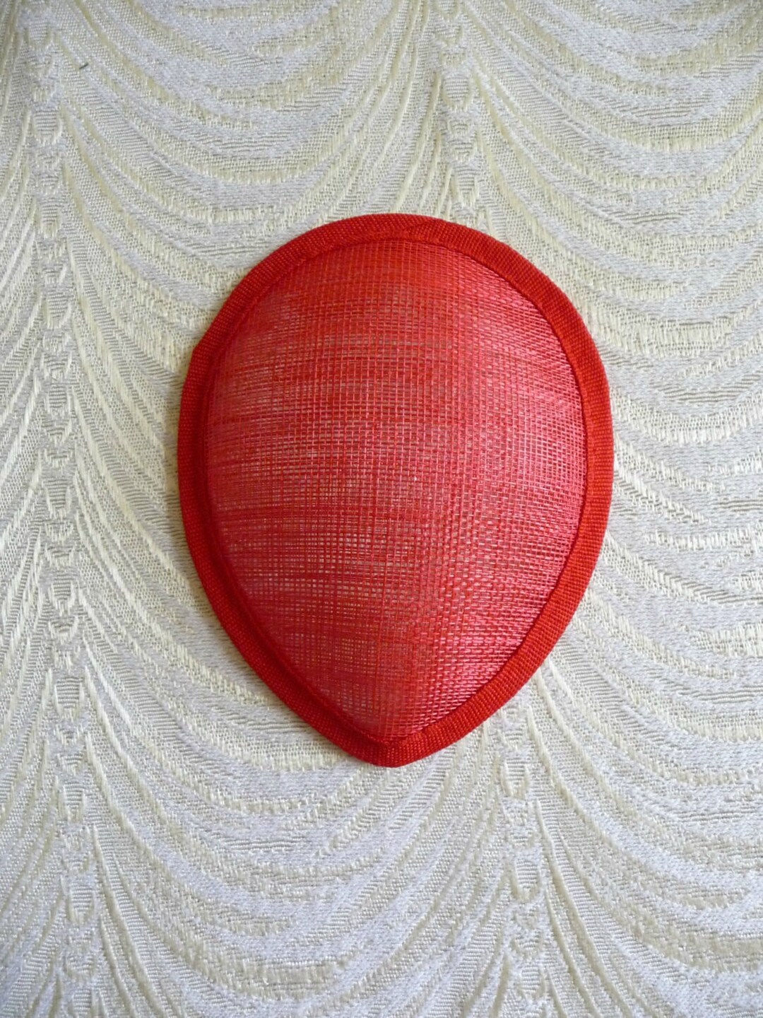 5" Red Sinamay Fascinator Base for DIY Hat Millinery Supply Teardrop ...