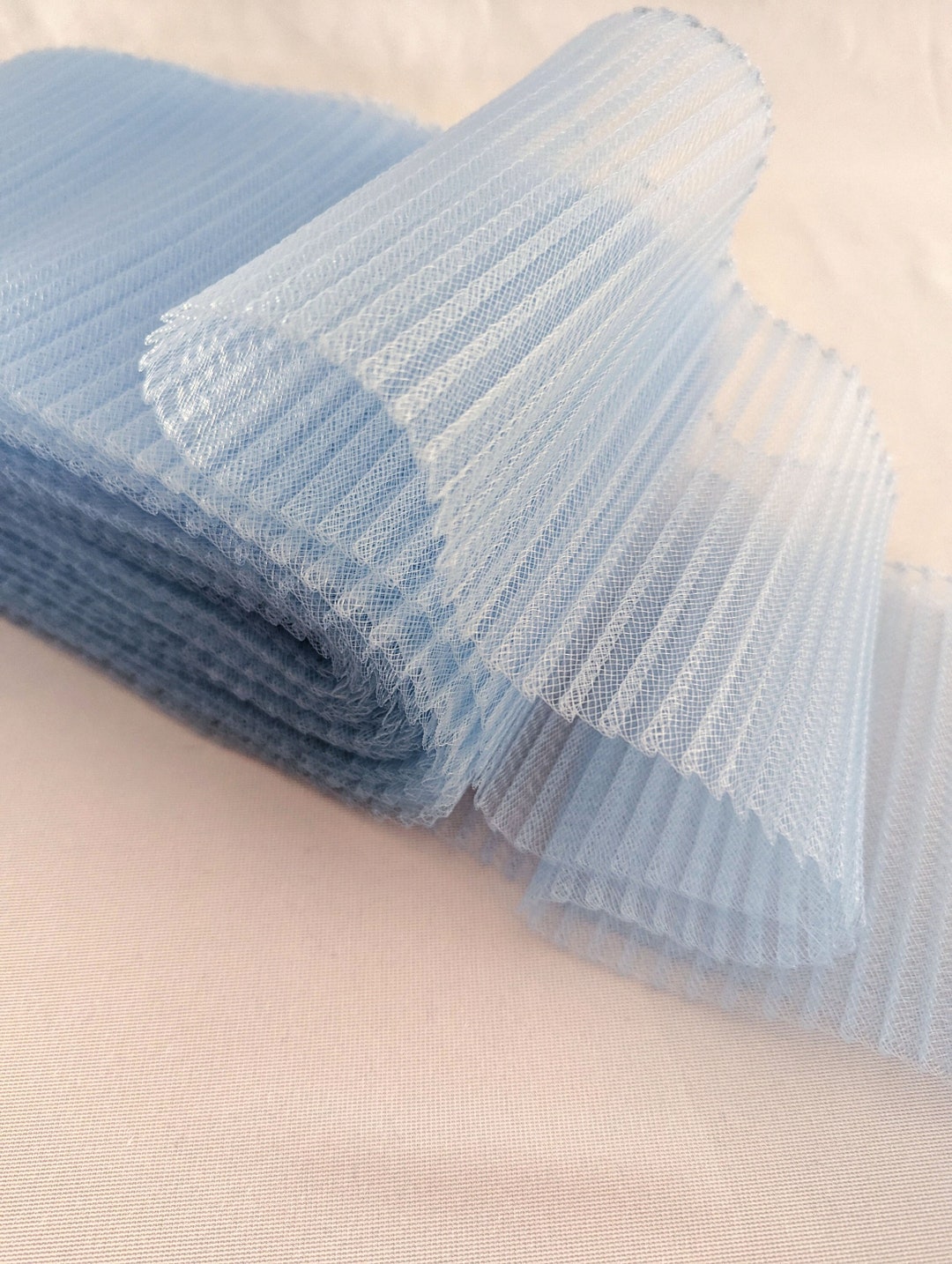 6 Inch Pleated Crinoline Light Blue Horsehair Braid BTY Thread Edge ...