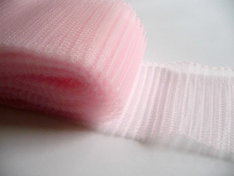 3.3 Inch Pleated Crinoline Light Pink Horsehair Braid BTY Thread Edge ...