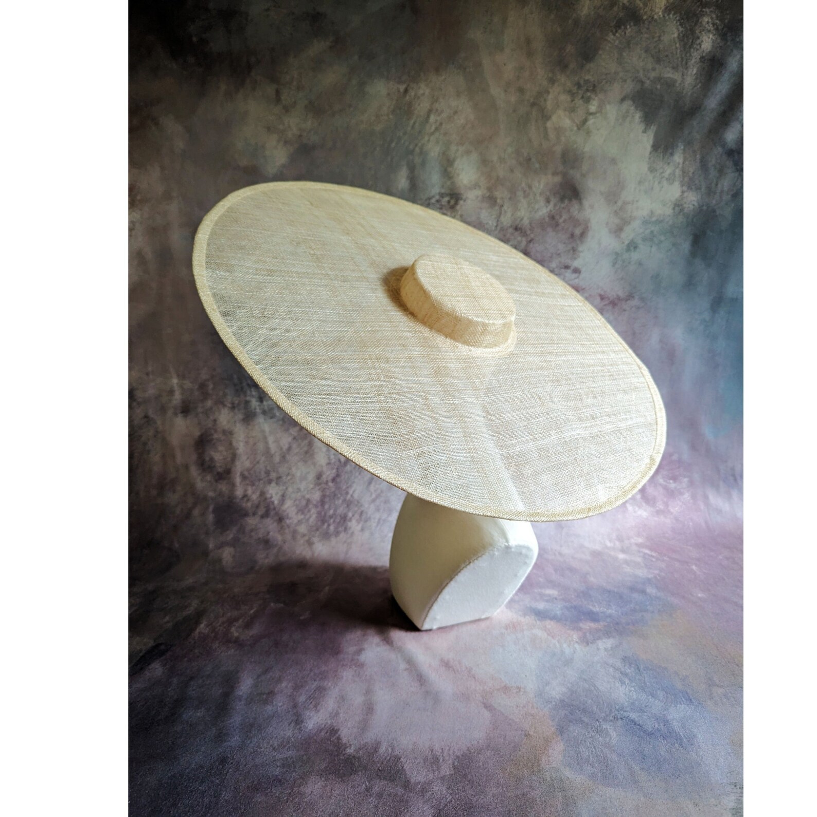 23.5" Extra Large Hatinator Base Natural Sinamay Straw Wide Brim With ...