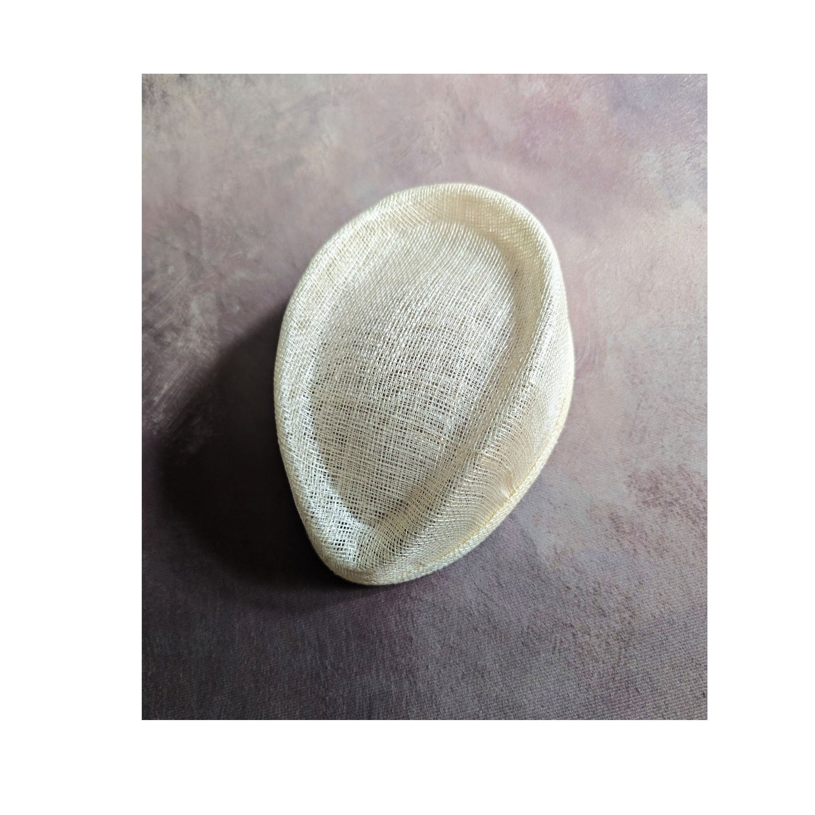 7" Ivory Sinamay Fascinator Base for DIY Millinery Supply Teardrop ...