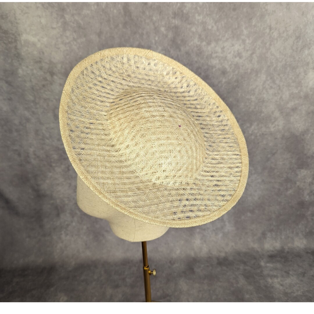 12" Natural Hat Base Sinamay Straw Upturned Brim Hat Form for DIY Hat ...