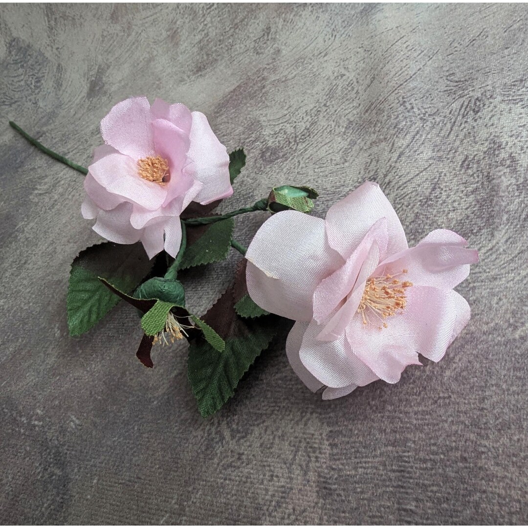 Vintage Small Pink Silk Wild Roses and Buds NOS Millinery Spray for ...