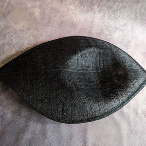 17" Black Hatinator Base Sinamay Straw Navette Pointed Elliptical Hat ...