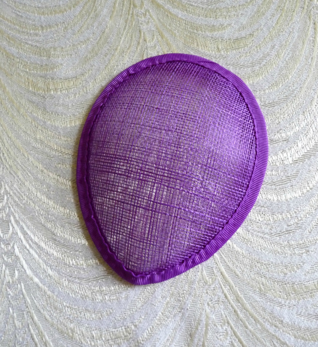 5" Purple Sinamay Fascinator Base for DIY Hat Millinery Supply Teardrop ...