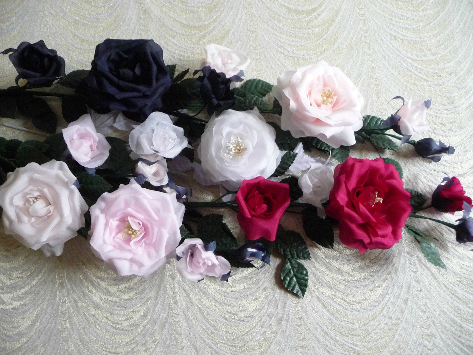 Vintage Silk Rose and Buds Long Stem Rich Red Millinery - Etsy