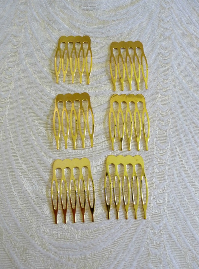 Six Small Gold Metal Combs for DIY Millinery Fascinators Hats - Etsy